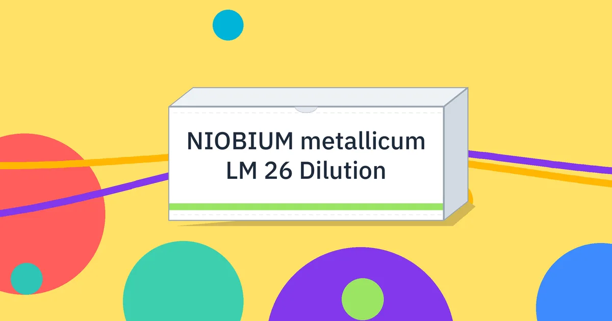 Symbolbild: Packung mit der Aufschrift NIOBIUM metallicum LM 26 Dilution (PZN 13619296) – Verfügbarkeit und Bezug in Apotheken in Frankfurt am Main