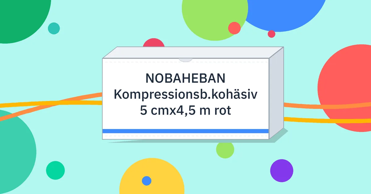 Symbolbild: Packung mit der Aufschrift NOBAHEBAN Kompressionsb.kohäsiv 5 cmx4,5 m rot (PZN 16028868) – Verfügbarkeit und Bezug in Apotheken in Frankfurt am Main