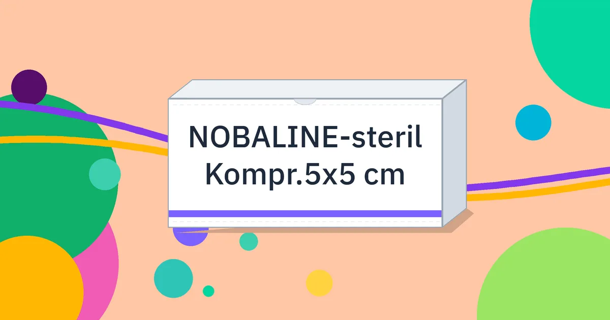 Symbolbild: Packung mit der Aufschrift NOBALINE-steril Kompr.5x5 cm (PZN 07742963) – Verfügbarkeit und Bezug in Apotheken in Frankfurt am Main