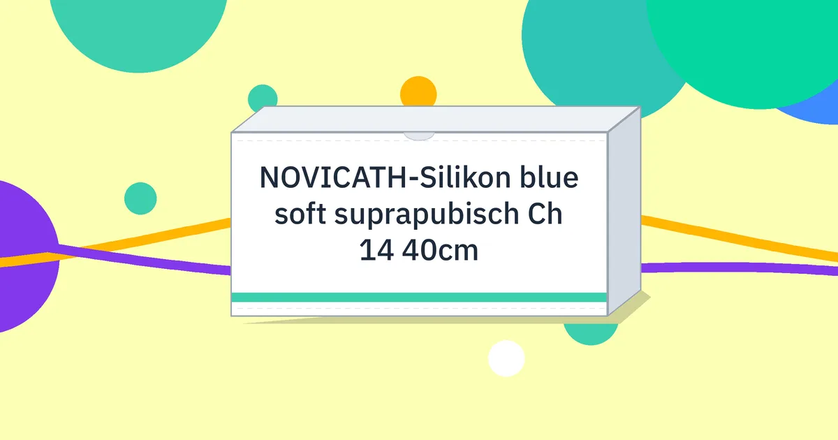 Symbolbild: Packung mit der Aufschrift NOVICATH-Silikon blue soft suprapubisch Ch 14 40cm (PZN 19826174) – Verfügbarkeit und Bezug in Apotheken in Frankfurt am Main