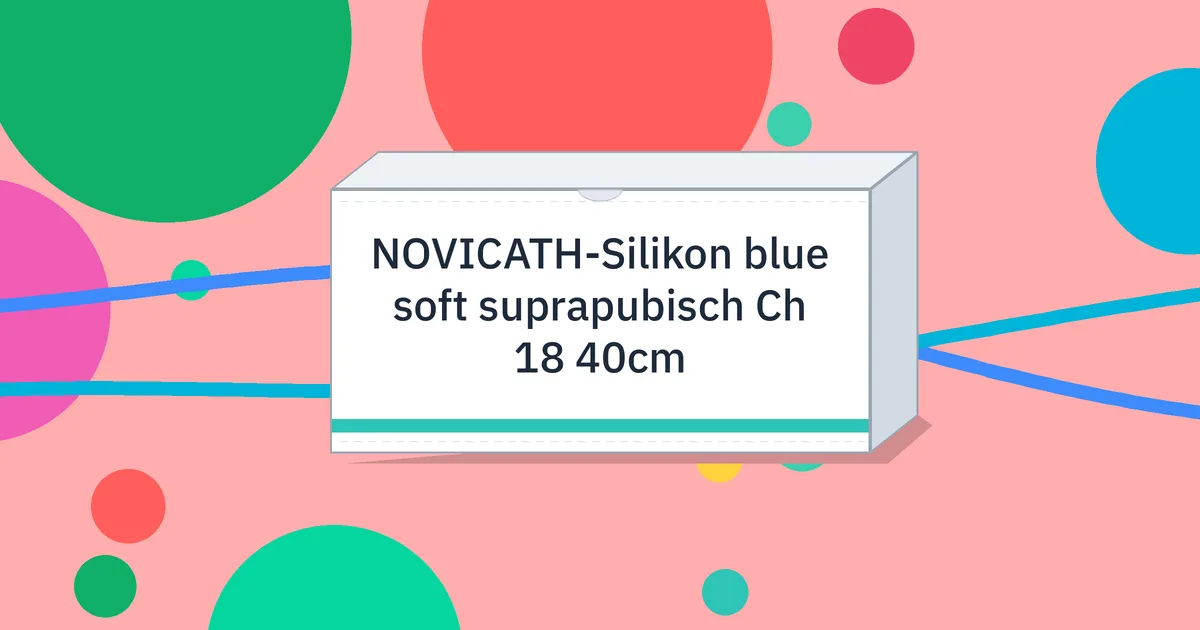 Symbolbild: Packung mit der Aufschrift NOVICATH-Silikon blue soft suprapubisch Ch 18 40cm (PZN 19826197) – Verfügbarkeit und Bezug in Apotheken in Frankfurt am Main
