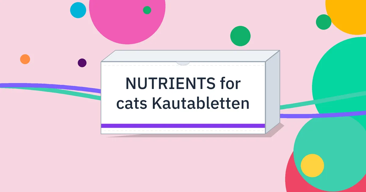 Symbolbild: Packung mit der Aufschrift NUTRIENTS for cats Kautabletten (PZN 12474803) – Verfügbarkeit und Bezug in Apotheken in Frankfurt am Main