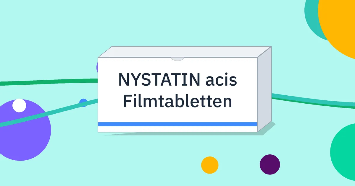 Symbolbild: Packung mit der Aufschrift NYSTATIN acis Filmtabletten (PZN 07371308) – Verfügbarkeit und Bezug in Apotheken in Frankfurt am Main