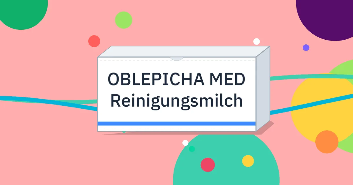 Symbolbild: Packung mit der Aufschrift OBLEPICHA MED Reinigungsmilch (PZN 11869468) – Verfügbarkeit und Bezug in Apotheken in Frankfurt am Main