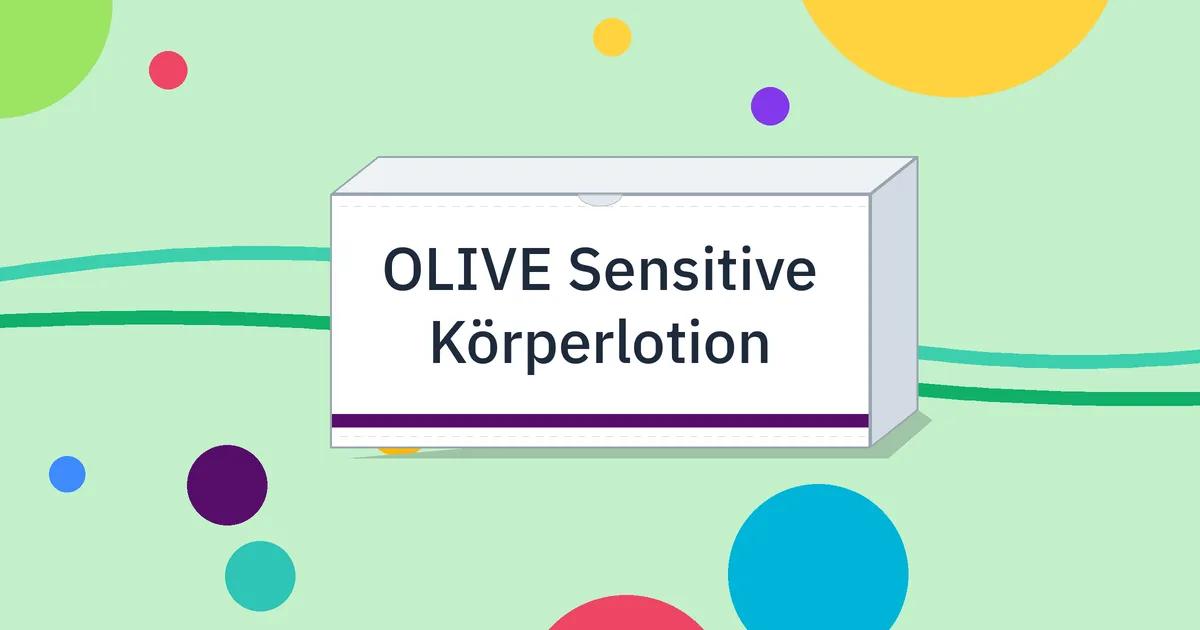 Symbolbild: Packung mit der Aufschrift OLIVE Sensitive Körperlotion (PZN 06935513) – Verfügbarkeit und Bezug in Apotheken in Frankfurt am Main