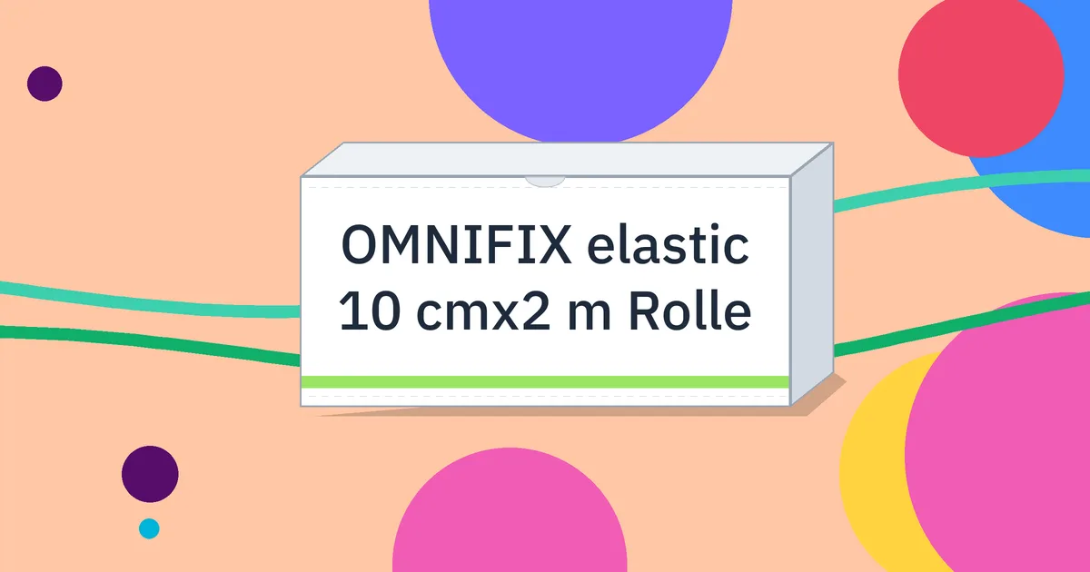 Symbolbild: Packung mit der Aufschrift OMNIFIX elastic 10 cmx2 m Rolle (PZN 15424473) – Verfügbarkeit und Bezug in Apotheken in Frankfurt am Main