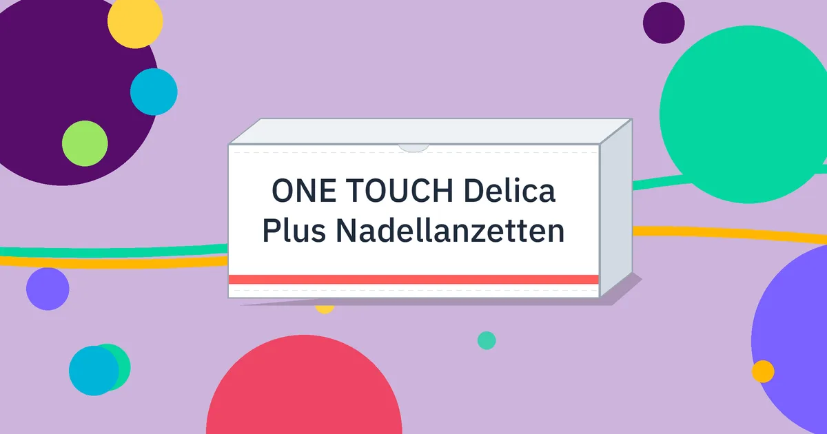Symbolbild: Packung mit der Aufschrift ONE TOUCH Delica Plus Nadellanzetten (PZN 14817354) – Verfügbarkeit und Bezug in Apotheken in Frankfurt am Main