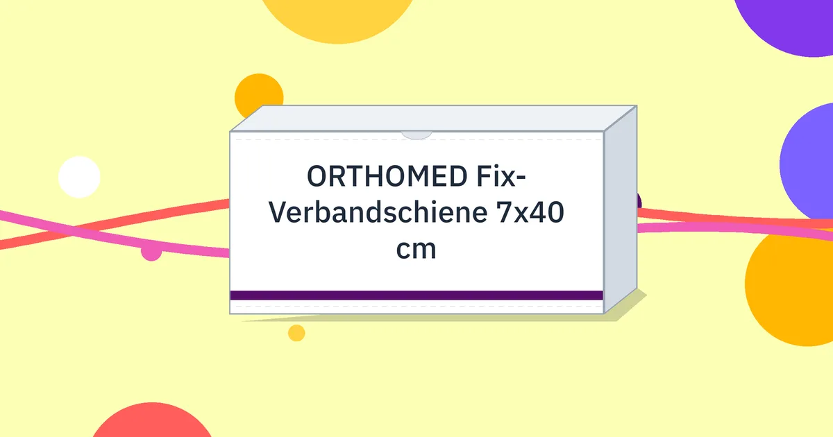 Symbolbild: Packung mit der Aufschrift ORTHOMED Fix-Verbandschiene 7x40 cm (PZN 11516913) – Verfügbarkeit und Bezug in Apotheken in Frankfurt am Main