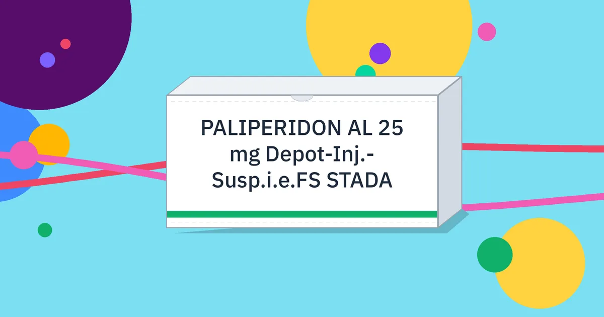 Symbolbild: Packung mit der Aufschrift PALIPERIDON AL 25 mg Depot-Inj.-Susp.i.e.FS STADA (PZN 19115510) – Verfügbarkeit und Bezug in Apotheken in Frankfurt am Main