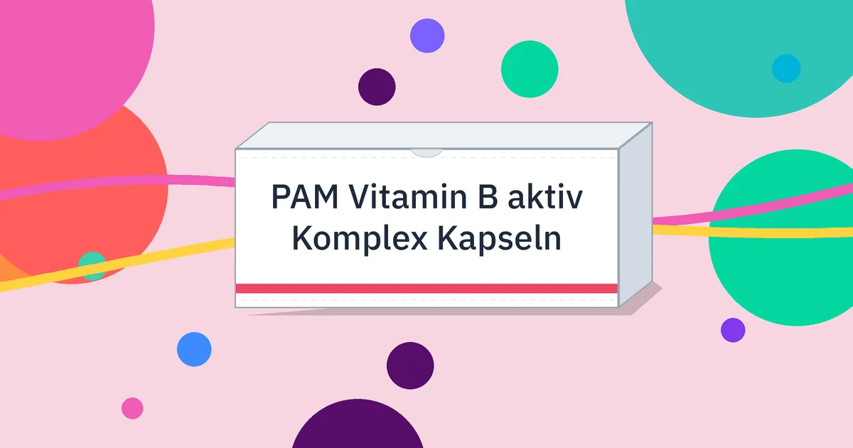 Symbolbild: Packung mit der Aufschrift PAM Vitamin B aktiv Komplex Kapseln (PZN 20280438) – Verfügbarkeit und Bezug in Apotheken in Frankfurt am Main