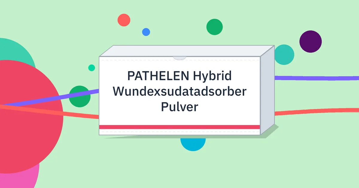 Symbolbild: Packung mit der Aufschrift PATHELEN Hybrid Wundexsudatadsorber Pulver (PZN 17164585) – Verfügbarkeit und Bezug in Apotheken in Frankfurt am Main