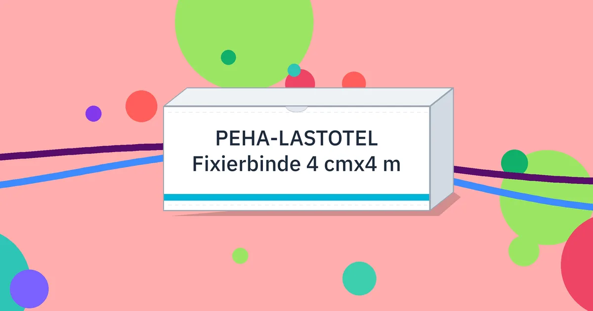 Symbolbild: Packung mit der Aufschrift PEHA-LASTOTEL Fixierbinde 4 cmx4 m (PZN 11684562) – Verfügbarkeit und Bezug in Apotheken in Frankfurt am Main