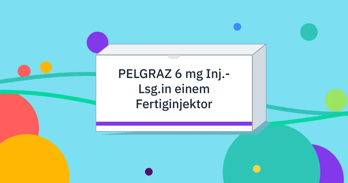 Symbolbild: Packung mit der Aufschrift PELGRAZ 6 mg Inj.-Lsg.in einem Fertiginjektor (PZN 18032992) – Verfügbarkeit und Bezug in Apotheken in Frankfurt am Main