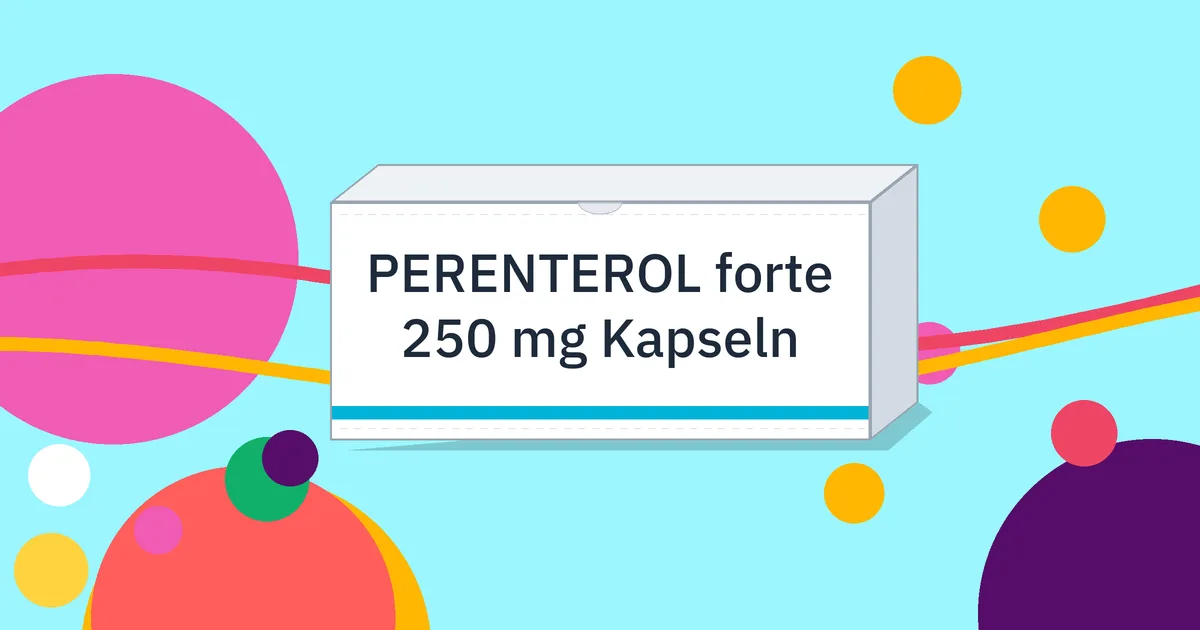 Symbolbild: Packung mit der Aufschrift PERENTEROL forte 250 mg Kapseln (PZN 04796852) – Verfügbarkeit und Bezug in Apotheken in Frankfurt am Main