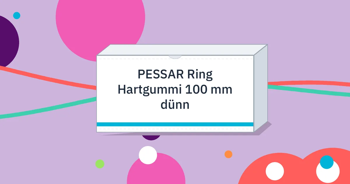 Symbolbild: Packung mit der Aufschrift PESSAR Ring Hartgummi 100 mm dünn (PZN 01733302) – Verfügbarkeit und Bezug in Apotheken in Frankfurt am Main