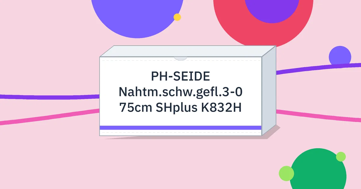 Symbolbild: Packung mit der Aufschrift PH-SEIDE Nahtm.schw.gefl.3-0 75cm SHplus K832H (PZN 16812852) – Verfügbarkeit und Bezug in Apotheken in Frankfurt am Main