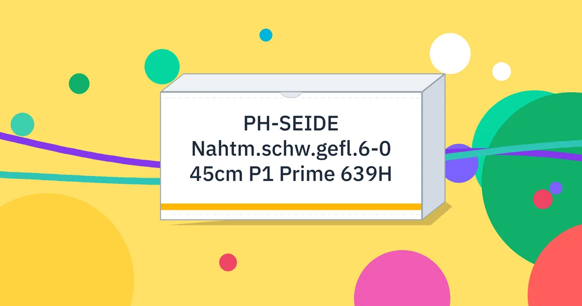 Symbolbild: Packung mit der Aufschrift PH-SEIDE Nahtm.schw.gefl.6-0 45cm P1 Prime 639H (PZN 16039004) – Verfügbarkeit und Bezug in Apotheken in Frankfurt am Main