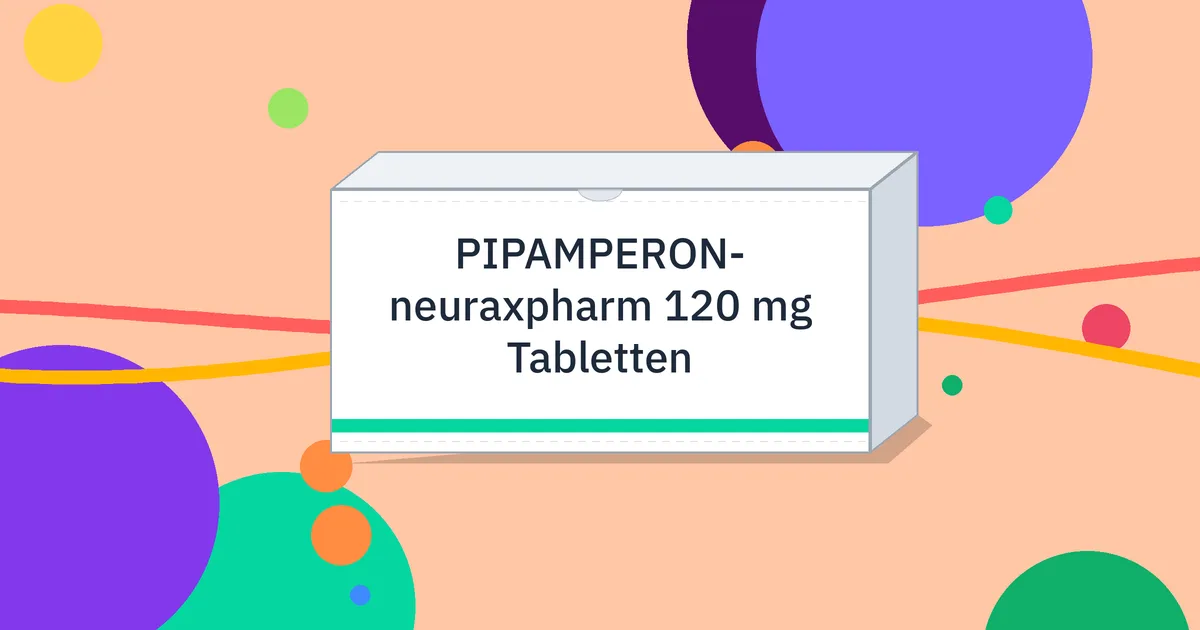 Symbolbild: Packung mit der Aufschrift PIPAMPERON-neuraxpharm 120 mg Tabletten (PZN 03062332) – Verfügbarkeit und Bezug in Apotheken in Frankfurt am Main