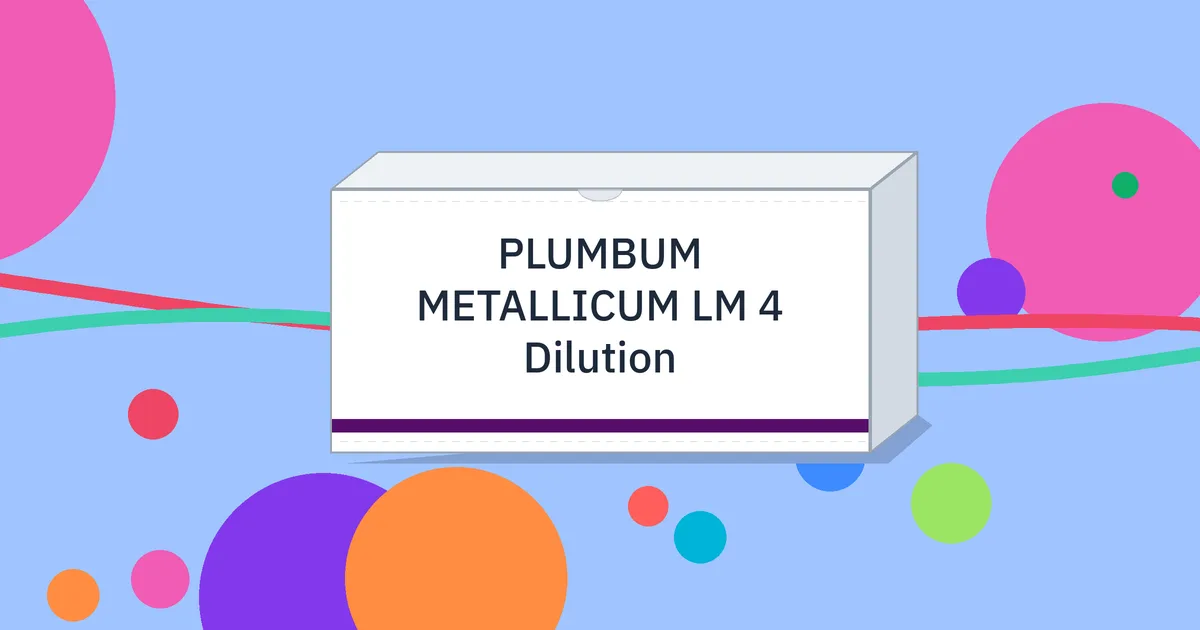 Symbolbild: Packung mit der Aufschrift PLUMBUM METALLICUM LM 4 Dilution (PZN 13041041) – Verfügbarkeit und Bezug in Apotheken in Frankfurt am Main