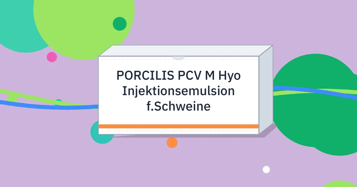 Symbolbild: Packung mit der Aufschrift PORCILIS PCV M Hyo Injektionsemulsion f.Schweine (PZN 11165201) – Verfügbarkeit und Bezug in Apotheken in Frankfurt am Main