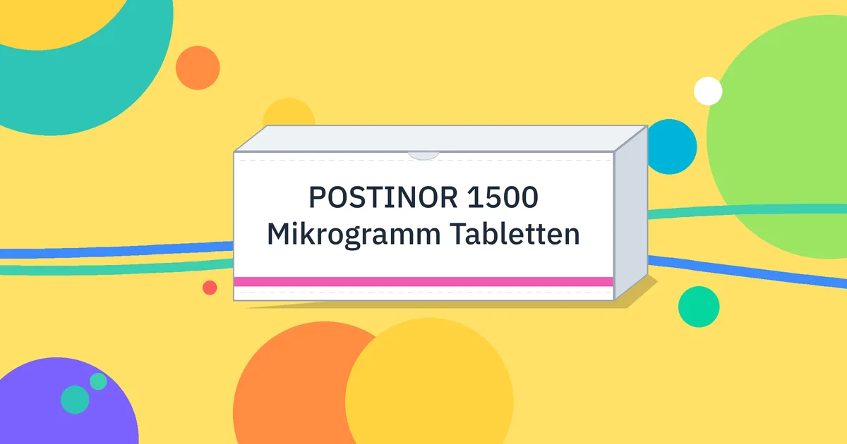 Symbolbild: Packung mit der Aufschrift POSTINOR 1500 Mikrogramm Tabletten (PZN 05027481) – Verfügbarkeit und Bezug in Apotheken in Frankfurt am Main