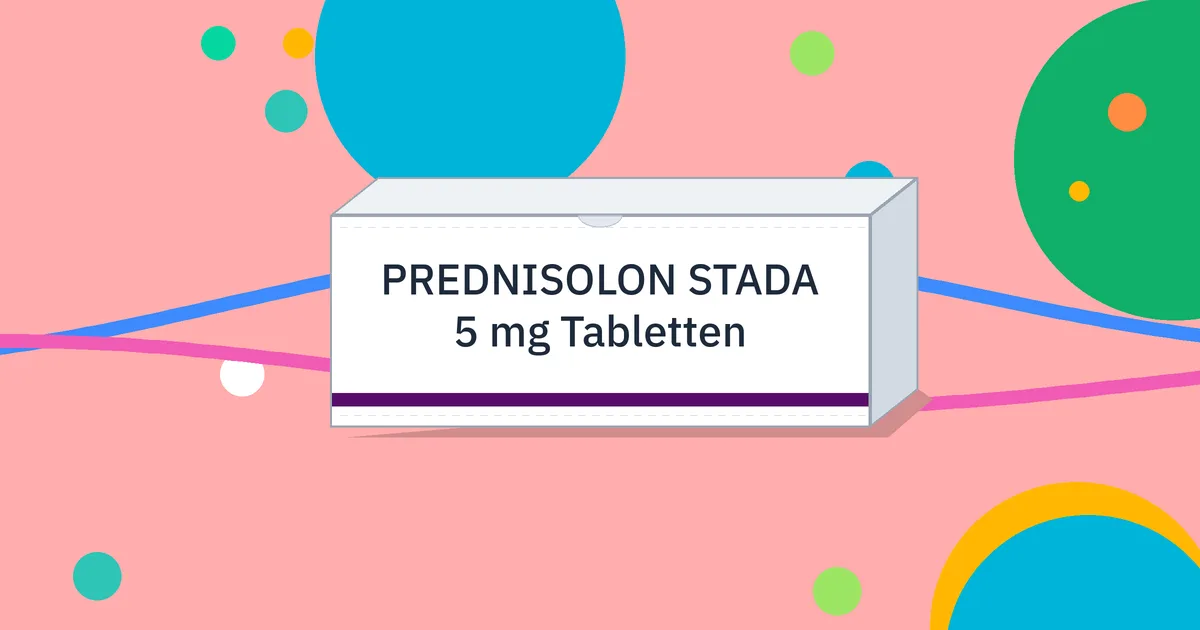 Symbolbild: Packung mit der Aufschrift PREDNISOLON STADA 5 mg Tabletten (PZN 07625973) – Verfügbarkeit und Bezug in Apotheken in Frankfurt am Main