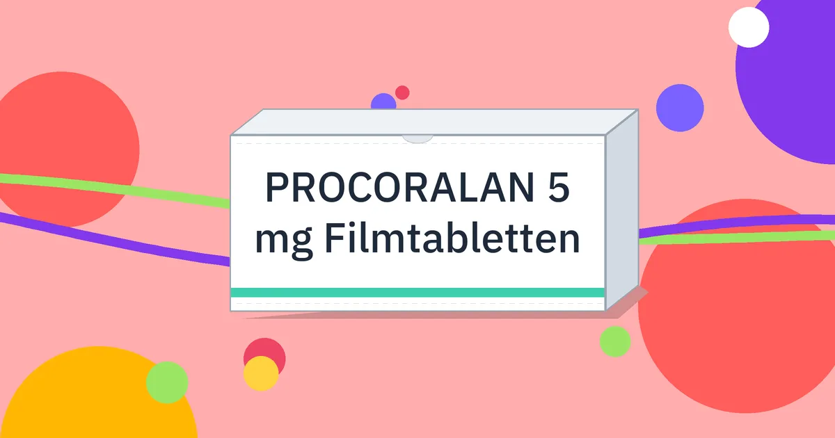 Symbolbild: Packung mit der Aufschrift PROCORALAN 5 mg Filmtabletten (PZN 05389310) – Verfügbarkeit und Bezug in Apotheken in Frankfurt am Main