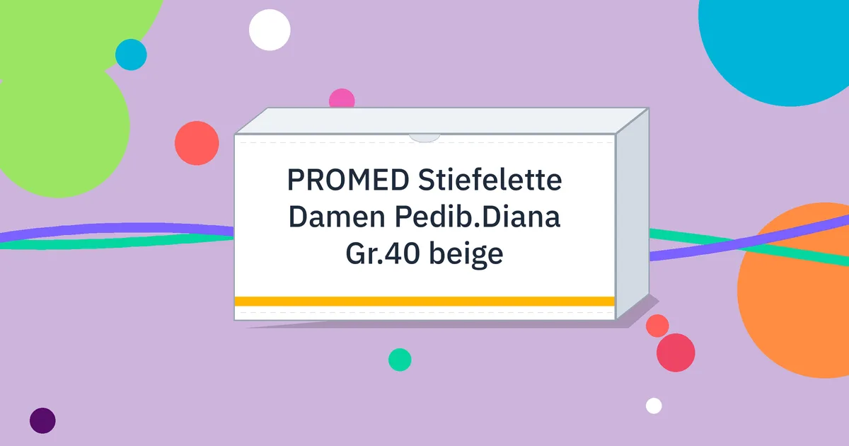 Symbolbild: Packung mit der Aufschrift PROMED Stiefelette Damen Pedib.Diana Gr.40 beige (PZN 11710207) – Verfügbarkeit und Bezug in Apotheken in Frankfurt am Main