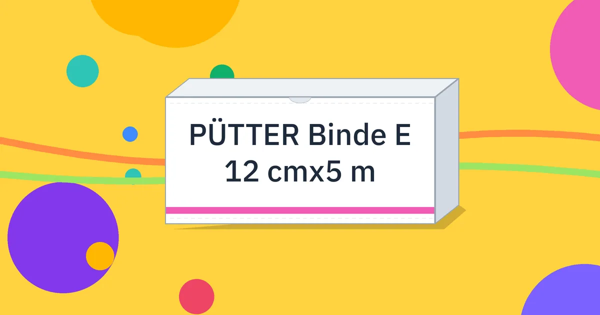Symbolbild: Packung mit der Aufschrift PÜTTER Binde E 12 cmx5 m (PZN 20193426) – Verfügbarkeit und Bezug in Apotheken in Frankfurt am Main