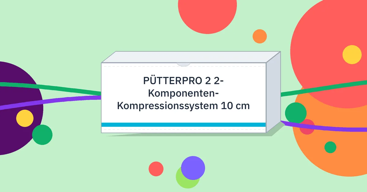 Symbolbild: Packung mit der Aufschrift PÜTTERPRO 2 2-Komponenten-Kompressionssystem 10 cm (PZN 18803745) – Verfügbarkeit und Bezug in Apotheken in Frankfurt am Main