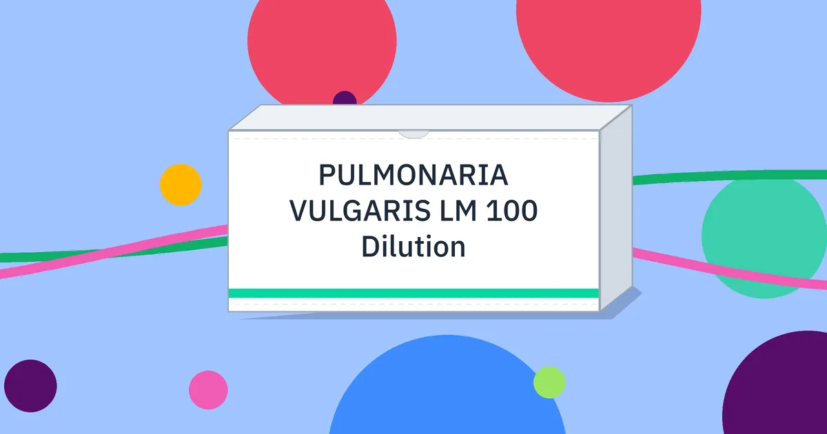 Symbolbild: Packung mit der Aufschrift PULMONARIA VULGARIS LM 100 Dilution (PZN 13671121) – Verfügbarkeit und Bezug in Apotheken in Frankfurt am Main