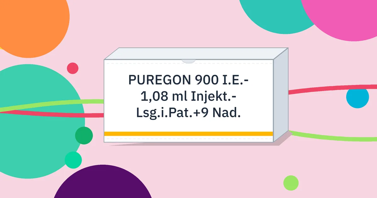 Symbolbild: Packung mit der Aufschrift PUREGON 900 I.E.-1,08 ml Injekt.-Lsg.i.Pat.+9 Nad. (PZN 01810876) – Verfügbarkeit und Bezug in Apotheken in Frankfurt am Main