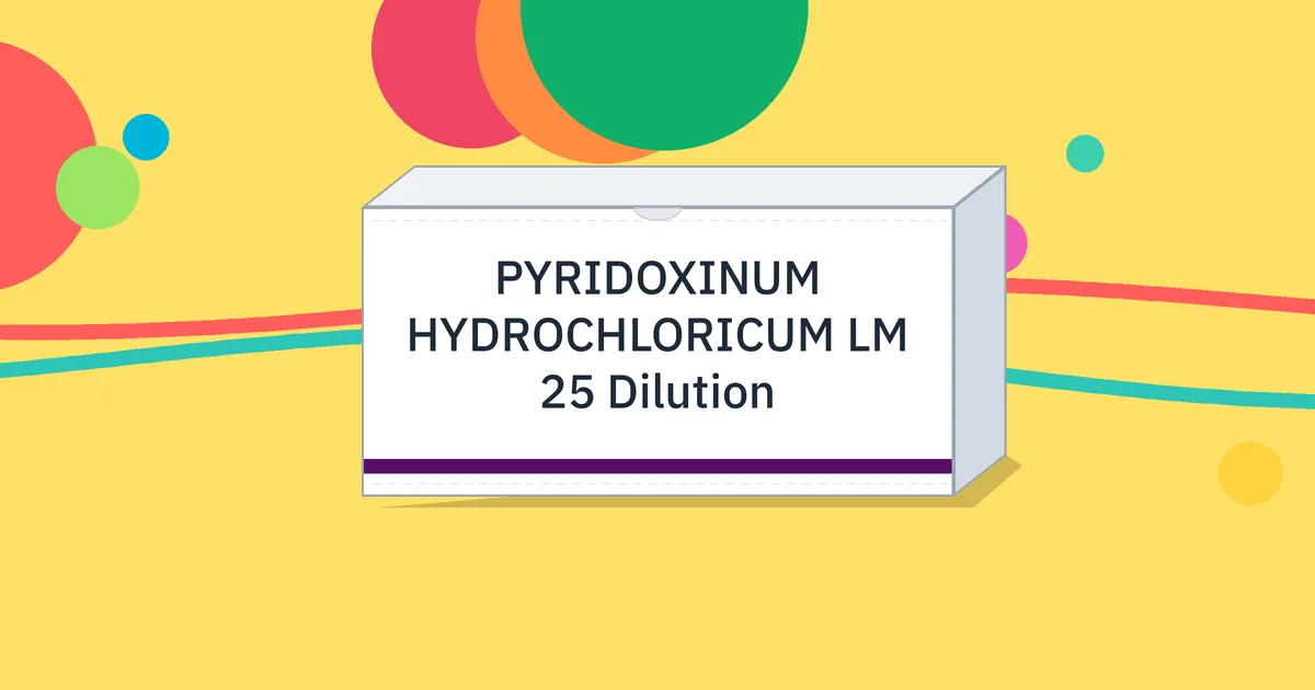 Symbolbild: Packung mit der Aufschrift PYRIDOXINUM HYDROCHLORICUM LM 25 Dilution (PZN 13672439) – Verfügbarkeit und Bezug in Apotheken in Frankfurt am Main