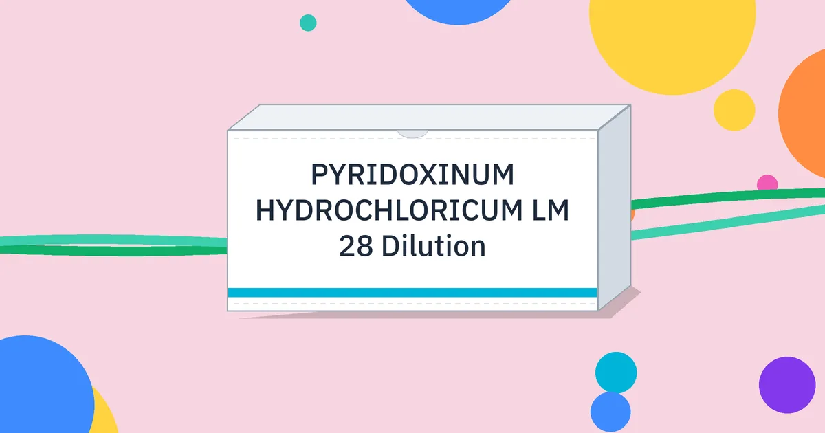 Symbolbild: Packung mit der Aufschrift PYRIDOXINUM HYDROCHLORICUM LM 28 Dilution (PZN 13672468) – Verfügbarkeit und Bezug in Apotheken in Frankfurt am Main