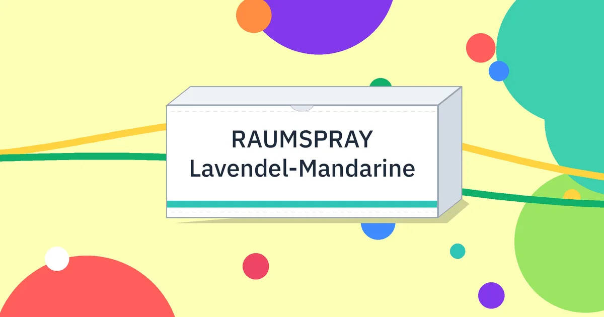 Symbolbild: Packung mit der Aufschrift RAUMSPRAY Lavendel-Mandarine (PZN 13570621) – Verfügbarkeit und Bezug in Apotheken in Frankfurt am Main
