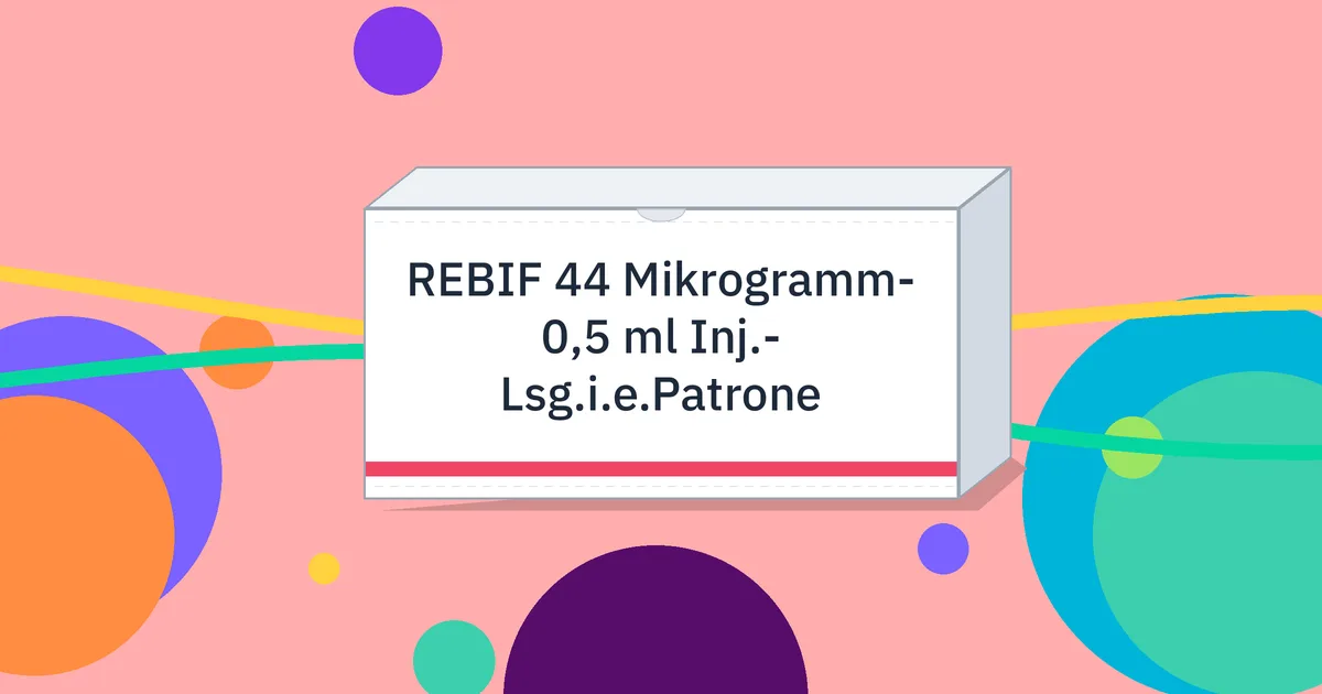Symbolbild: Packung mit der Aufschrift REBIF 44 Mikrogramm-0,5 ml Inj.-Lsg.i.e.Patrone (PZN 05352761) – Verfügbarkeit und Bezug in Apotheken in Frankfurt am Main