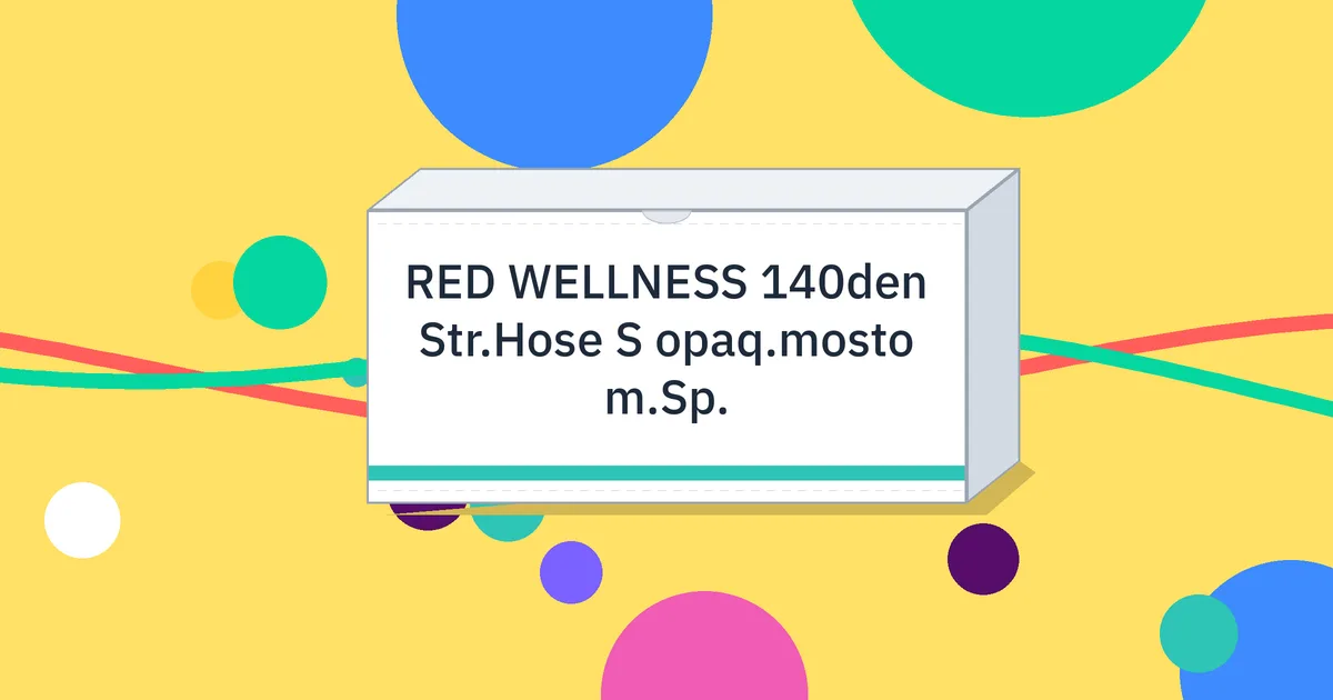 Symbolbild: Packung mit der Aufschrift RED WELLNESS 140den Str.Hose S opaq.mosto m.Sp. (PZN 16176244) – Verfügbarkeit und Bezug in Apotheken in Frankfurt am Main