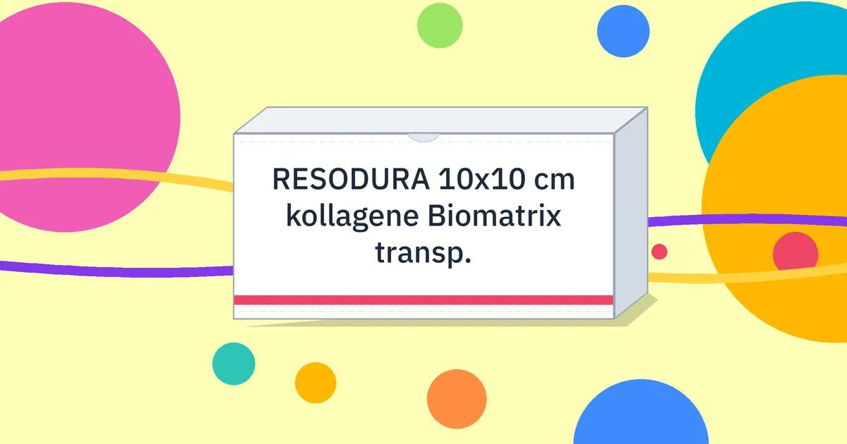 Symbolbild: Packung mit der Aufschrift RESODURA 10x10 cm kollagene Biomatrix transp. (PZN 12894445) – Verfügbarkeit und Bezug in Apotheken in Frankfurt am Main