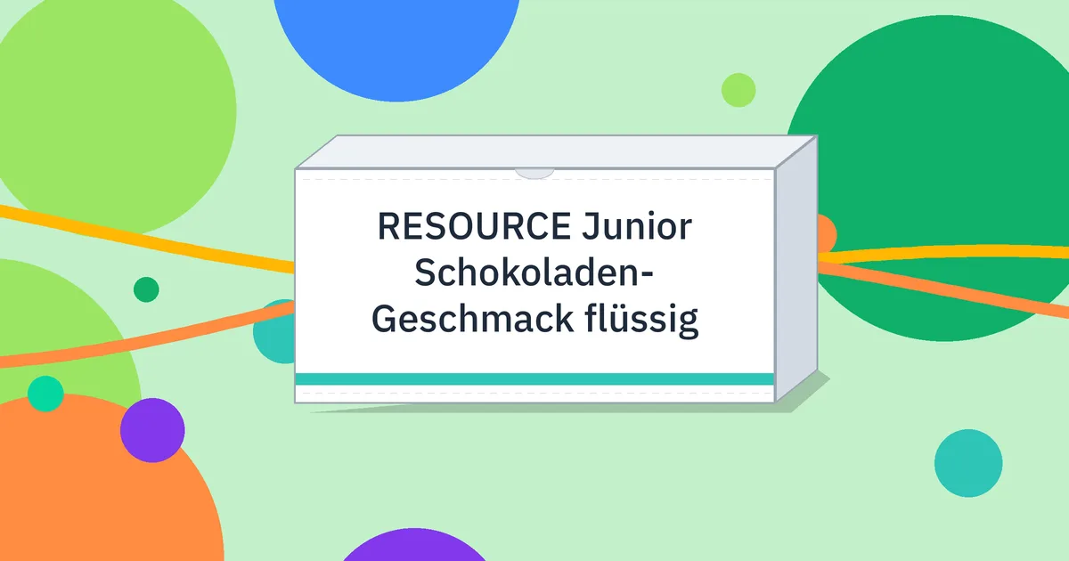 Symbolbild: Packung mit der Aufschrift RESOURCE Junior Schokoladen-Geschmack flüssig (PZN 20323136) – Verfügbarkeit und Bezug in Apotheken in Frankfurt am Main