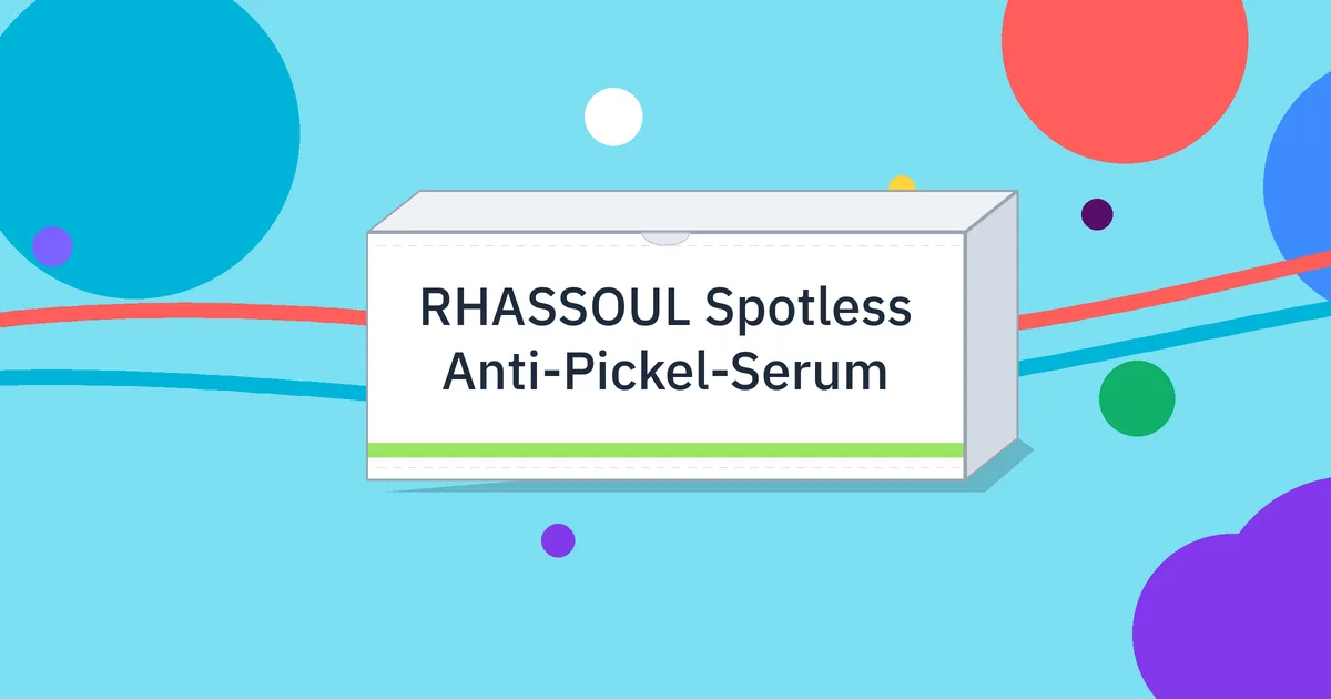 Symbolbild: Packung mit der Aufschrift RHASSOUL Spotless Anti-Pickel-Serum (PZN 20834457) – Verfügbarkeit und Bezug in Apotheken in Frankfurt am Main