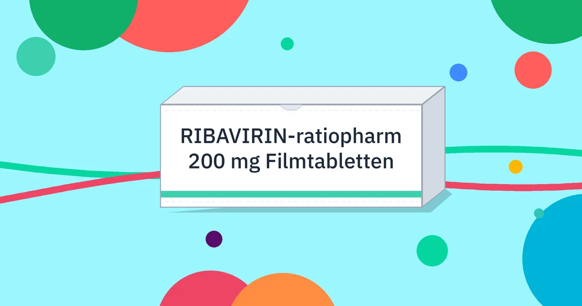 Symbolbild: Packung mit der Aufschrift RIBAVIRIN-ratiopharm 200 mg Filmtabletten (PZN 09487417) – Verfügbarkeit und Bezug in Apotheken in Frankfurt am Main