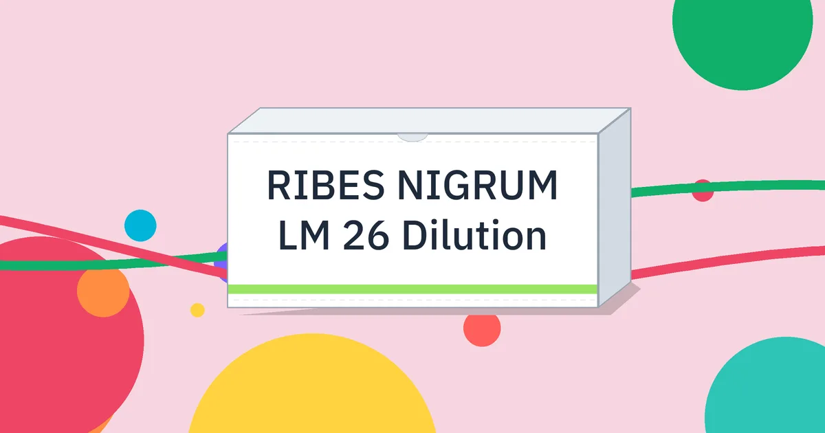 Symbolbild: Packung mit der Aufschrift RIBES NIGRUM LM 26 Dilution (PZN 13679128) – Verfügbarkeit und Bezug in Apotheken in Frankfurt am Main