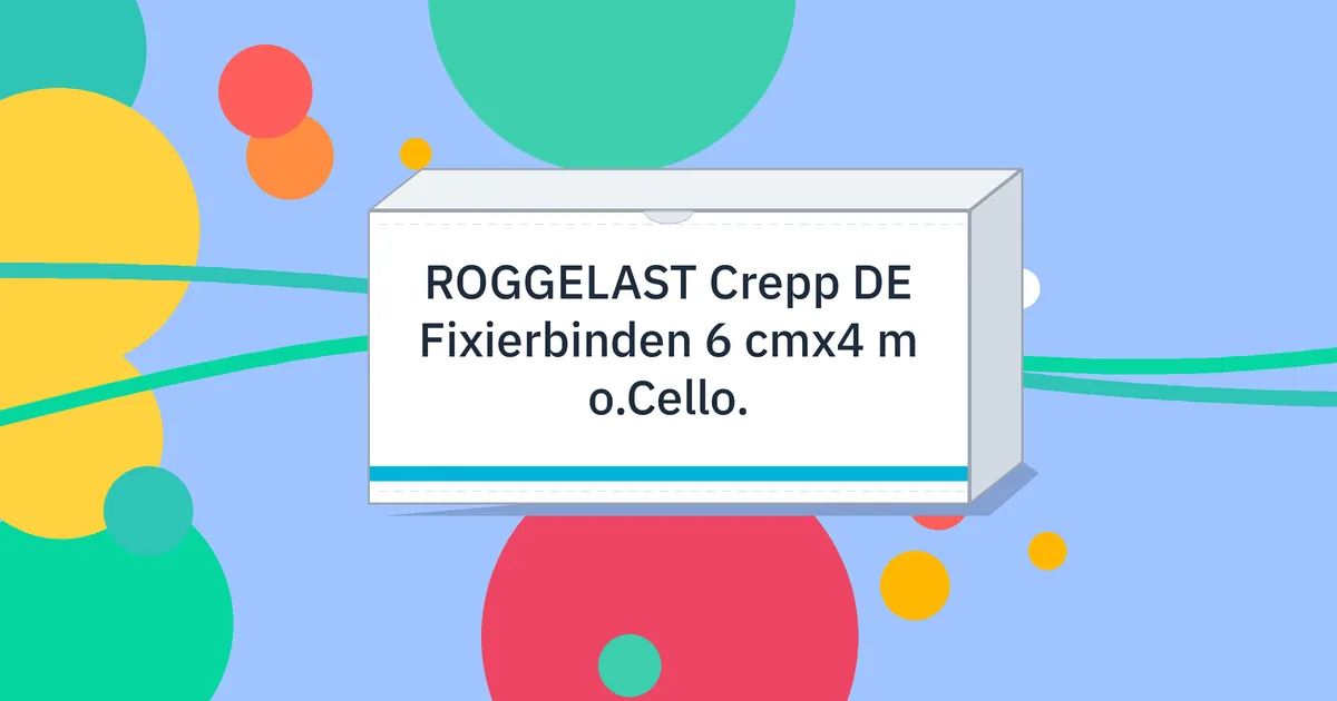Symbolbild: Packung mit der Aufschrift ROGGELAST Crepp DE Fixierbinden 6 cmx4 m o.Cello. (PZN 18375479) – Verfügbarkeit und Bezug in Apotheken in Frankfurt am Main