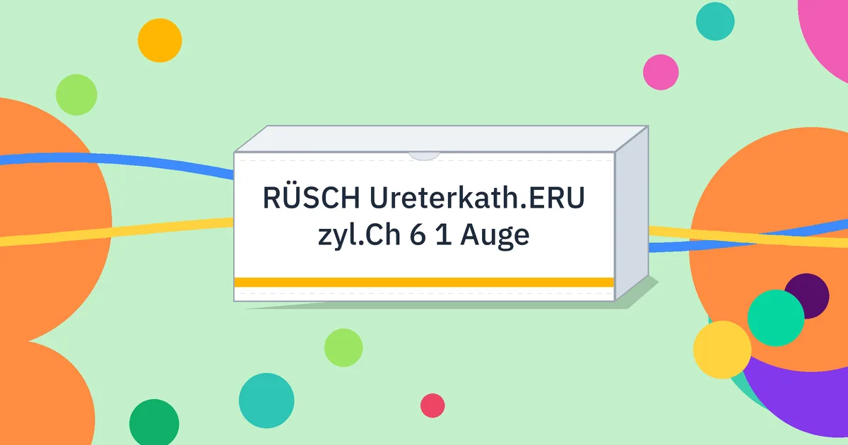 Symbolbild: Packung mit der Aufschrift RÜSCH Ureterkath.ERU zyl.Ch 6 1 Auge (PZN 07398218) – Verfügbarkeit und Bezug in Apotheken in Frankfurt am Main