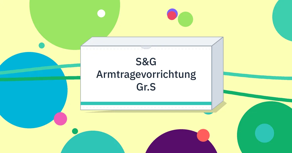 Symbolbild: Packung mit der Aufschrift S&G Armtragevorrichtung Gr.S (PZN 01358815) – Verfügbarkeit und Bezug in Apotheken in Frankfurt am Main