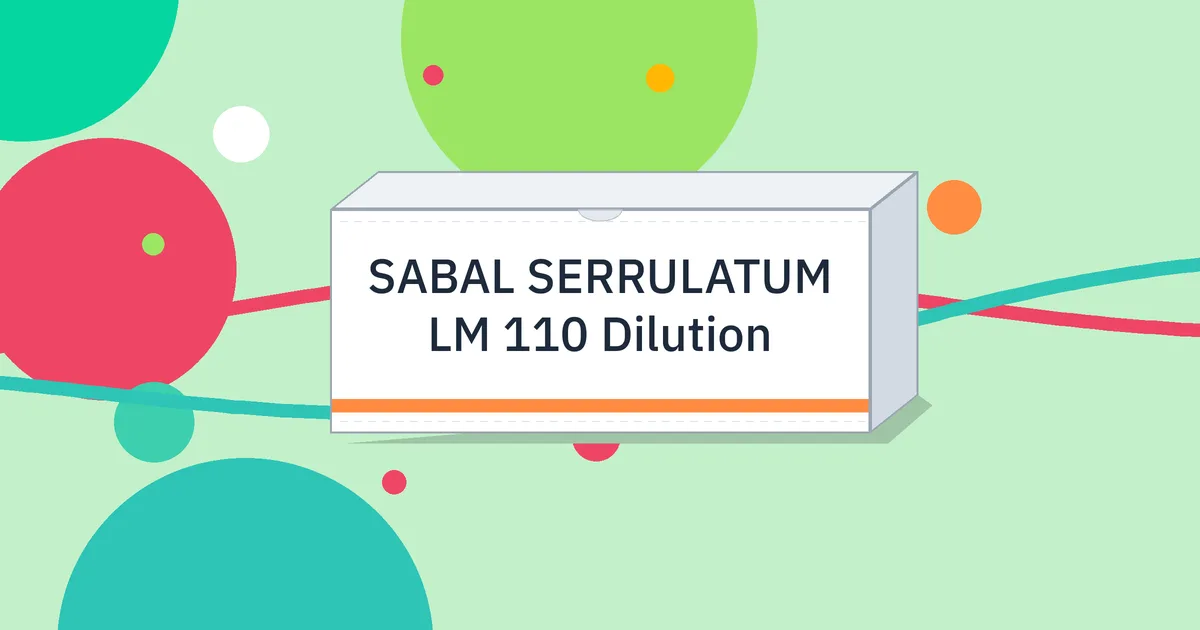 Symbolbild: Packung mit der Aufschrift SABAL SERRULATUM LM 110 Dilution (PZN 13175267) – Verfügbarkeit und Bezug in Apotheken in Frankfurt am Main