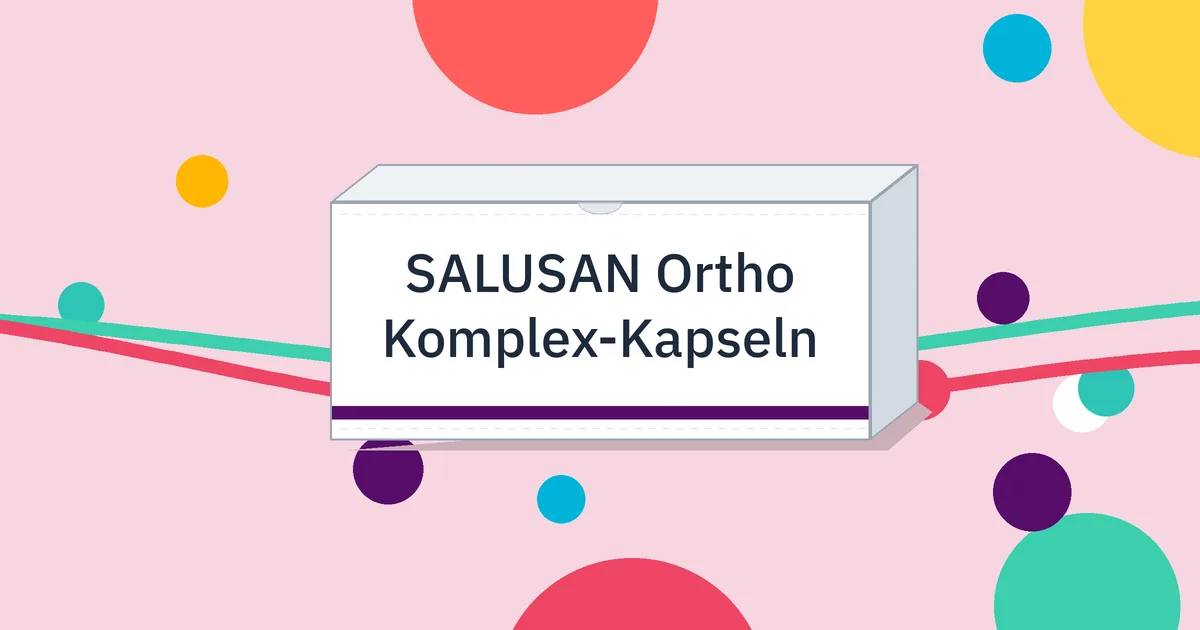 Symbolbild: Packung mit der Aufschrift SALUSAN Ortho Komplex-Kapseln (PZN 17261354) – Verfügbarkeit und Bezug in Apotheken in Frankfurt am Main