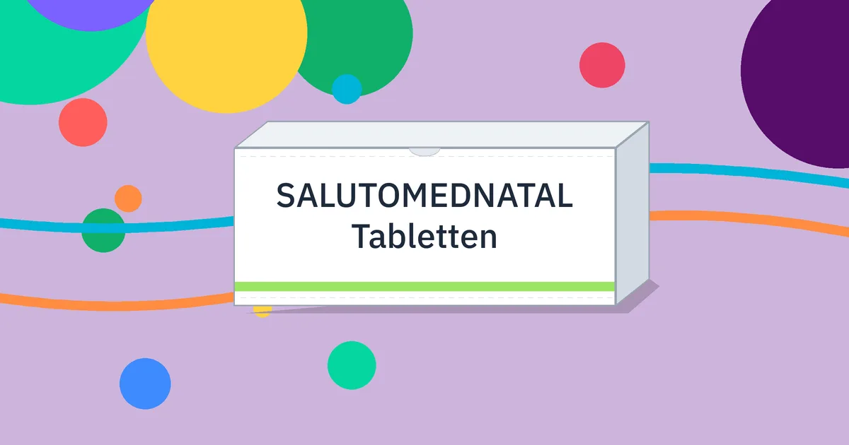 Symbolbild: Packung mit der Aufschrift SALUTOMEDNATAL Tabletten (PZN 13583670) – Verfügbarkeit und Bezug in Apotheken in Frankfurt am Main