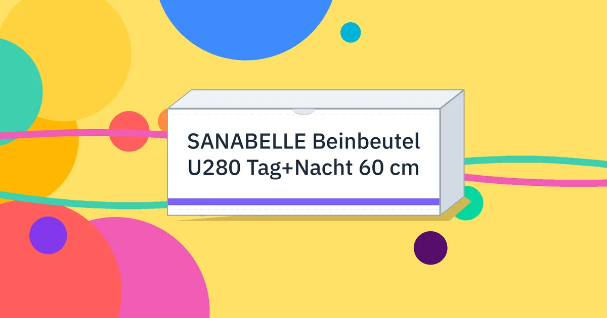 Symbolbild: Packung mit der Aufschrift SANABELLE Beinbeutel U280 Tag+Nacht 60 cm (PZN 09228087) – Verfügbarkeit und Bezug in Apotheken in Frankfurt am Main
