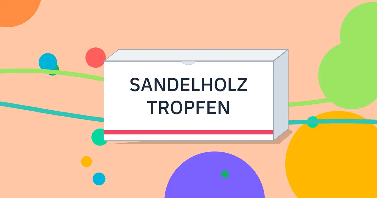 Symbolbild: Packung mit der Aufschrift SANDELHOLZ TROPFEN (PZN 14283177) – Verfügbarkeit und Bezug in Apotheken in Frankfurt am Main